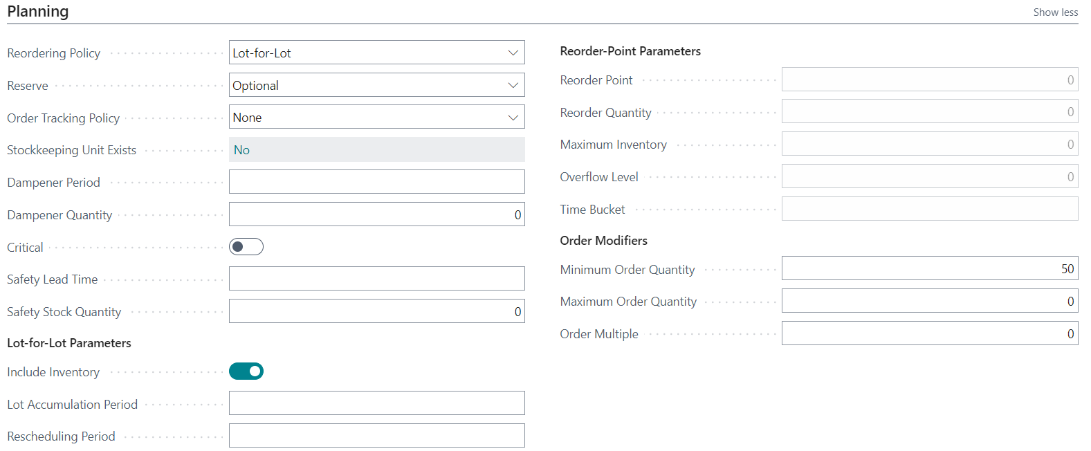 Business Central Reordering Policies and When to Use Them