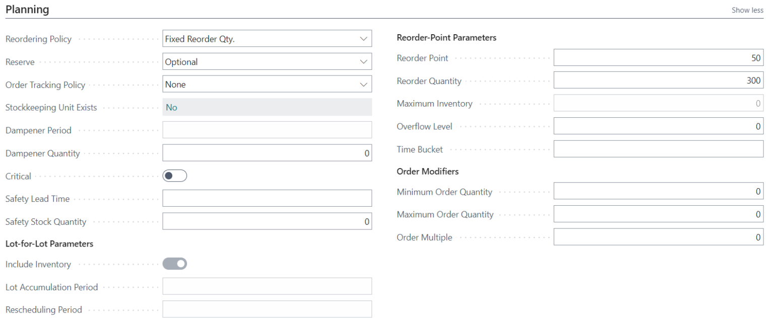 Business Central Reordering Policies and When to Use Them