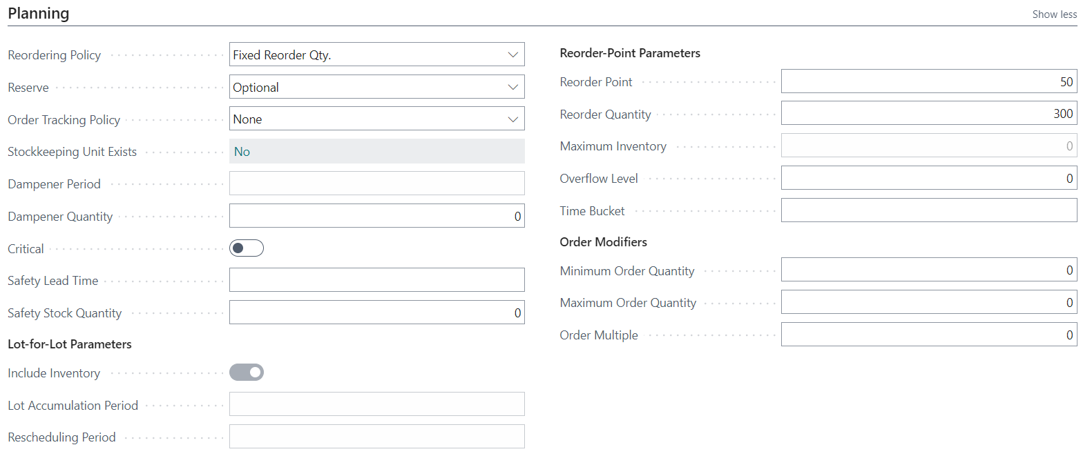 Business Central Reordering Policies and When to Use Them