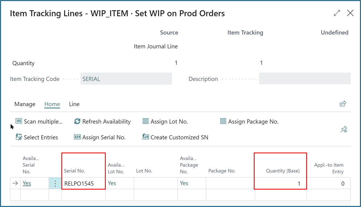 How To Initialize Production WIP in BC