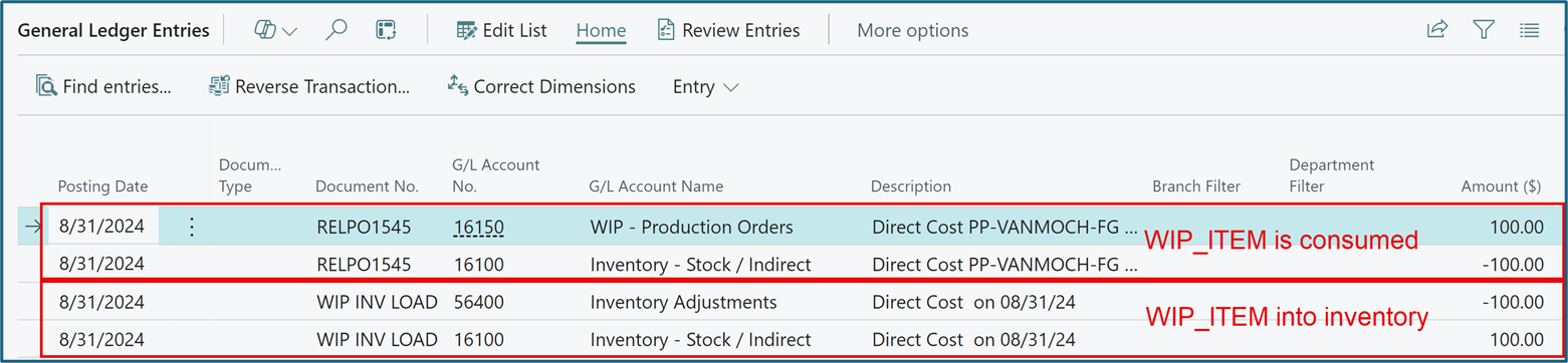 How To Initialize Production WIP in BC