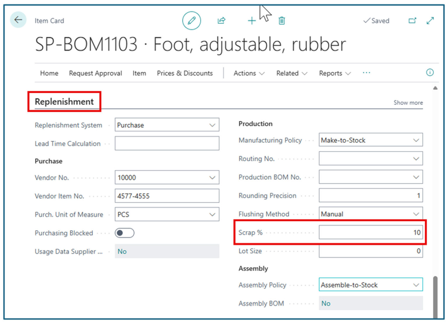 Handling Scrap in Production Orders in Microsoft Business Central