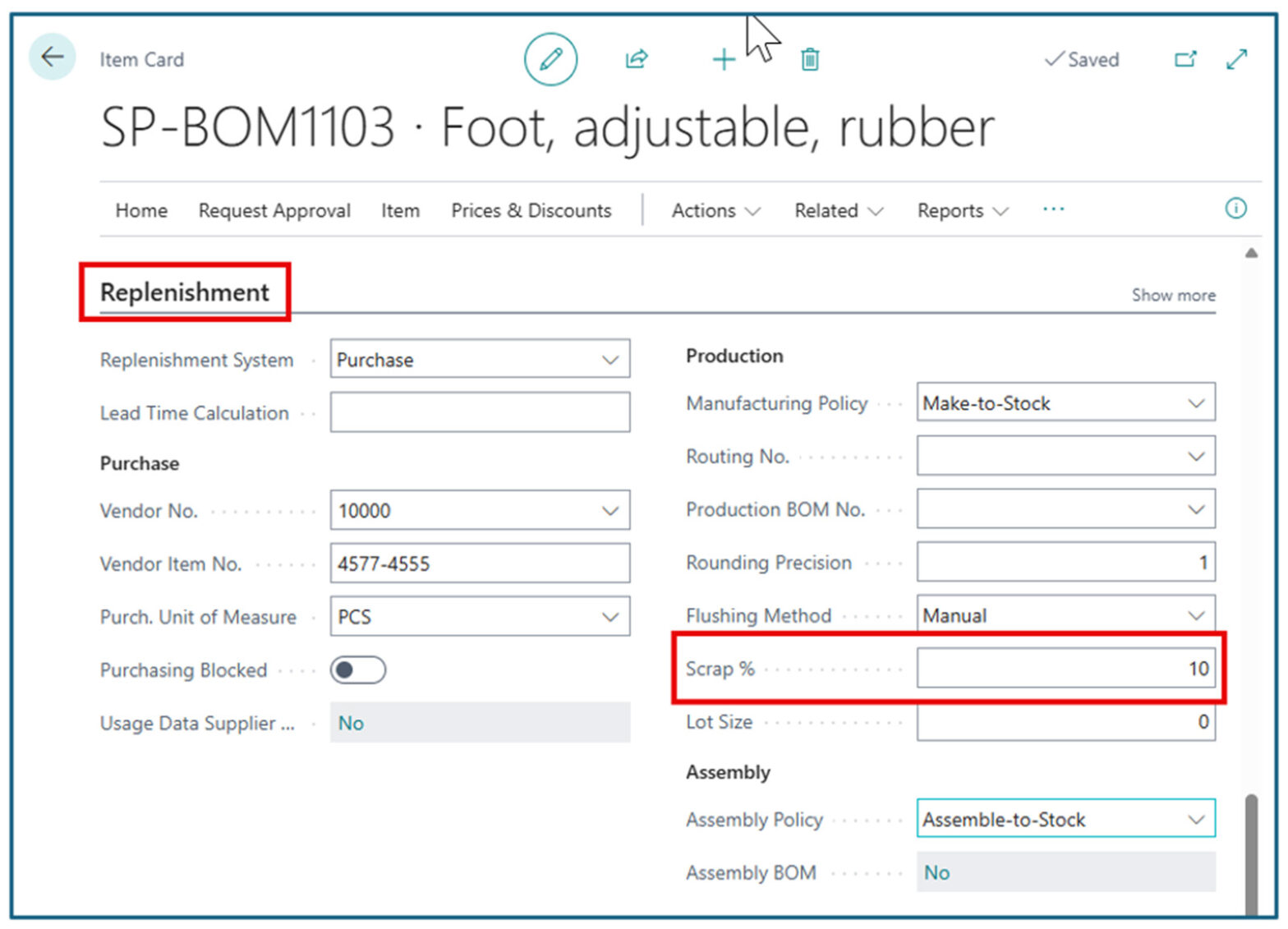 Handling Scrap in Production Orders in Microsoft Business Central