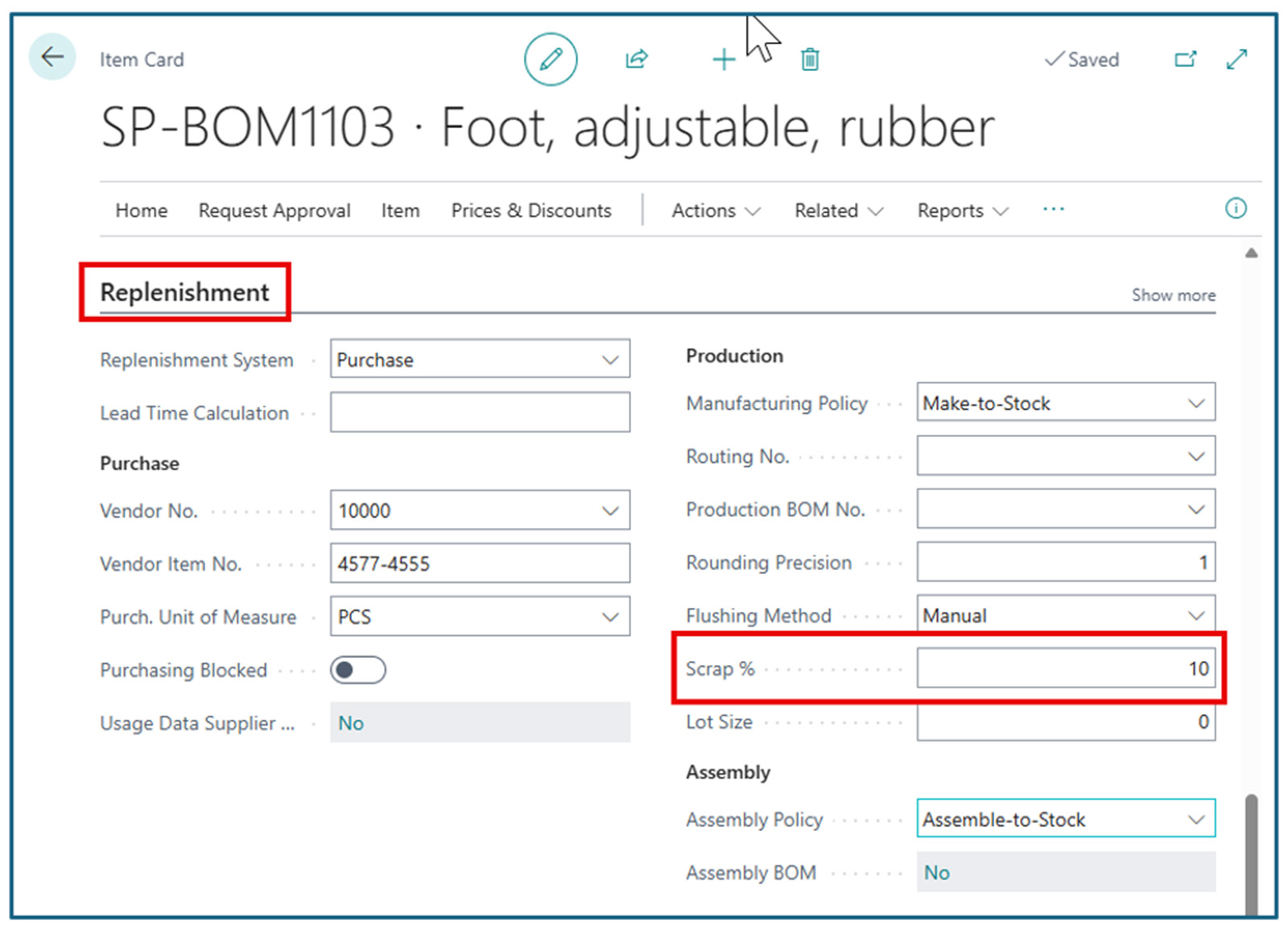 Handling Scrap in Production Orders in Microsoft Business Central