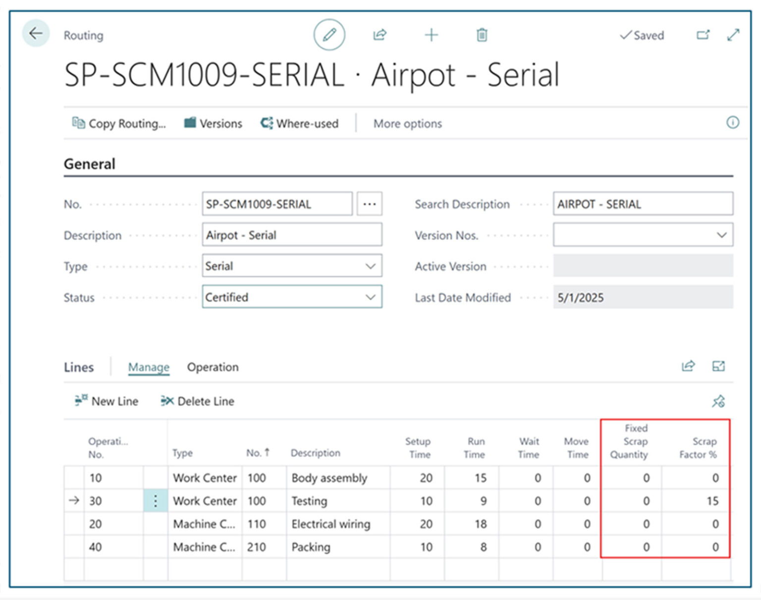 Handling Scrap in Production Orders in Microsoft Business Central